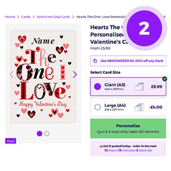 Giant Personalised Cards - A3 Cards For Any Occasion - Funky Pigeon