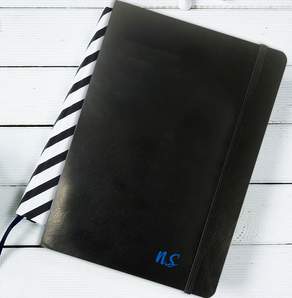 DISC Your Initials Leather Effect Notebook | Funky Pigeon