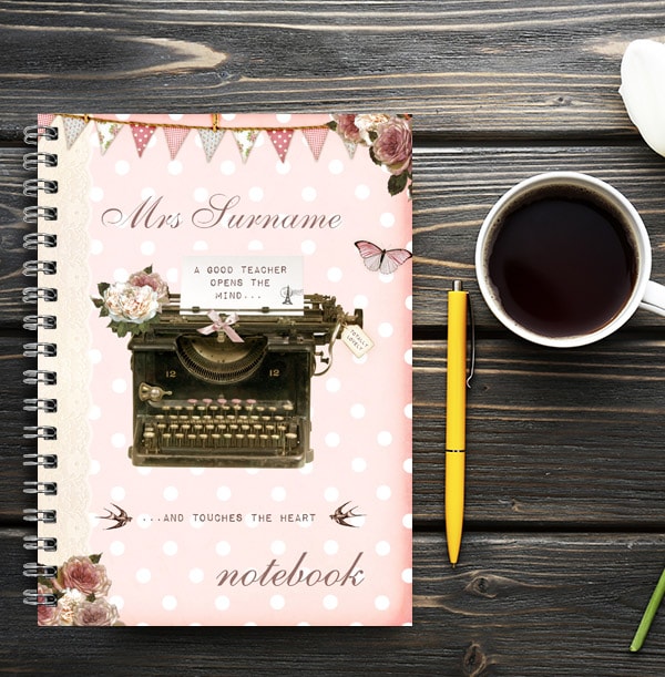 Thoughtful Personalised Teacher Notebook, Pink | Funky Pigeon