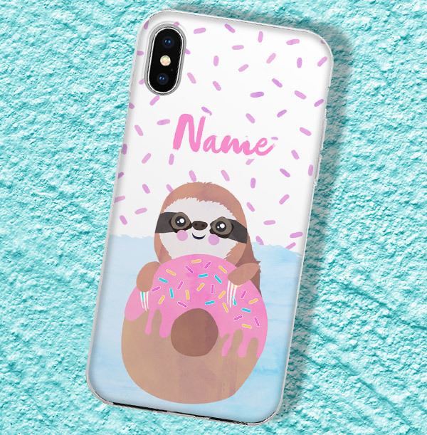 Sloth and Doughnut Personalised iPhone Case | Funky Pigeon