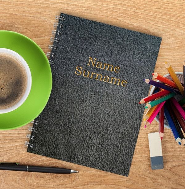 Personalised Leather Look Name Notebook | Funky Pigeon