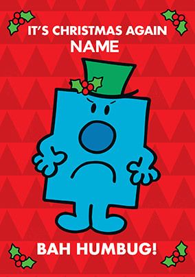 Mr Men - Mr Grumpy Personalised Christmas Card | Funky Pigeon