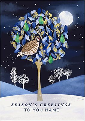 Partridge in a Pear Tree Christmas Card | Funky Pigeon