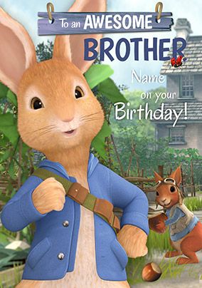 Peter Rabbit Awesome Brother Personalised Card | Funky Pigeon