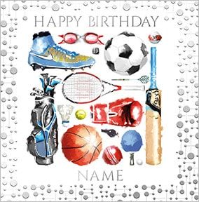 Sports Personalised Birthday Card | Funky Pigeon