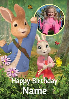 Peter Rabbit Happy Birthday photo Card | Funky Pigeon
