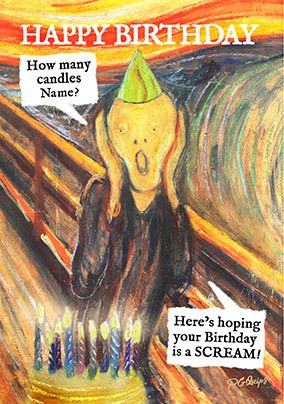 Hope your Birthday is a Scream Personalised Card | Funky Pigeon