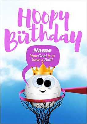 Hoopy Birthday Netball Personalised Card | Funky Pigeon