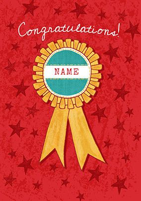 Congratulations Badge Personalised Card | Funky Pigeon