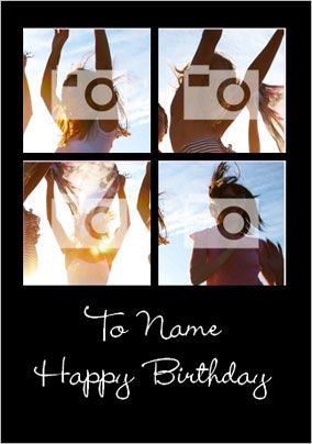 2x2 Portrait Black Border With Text | Funky Pigeon