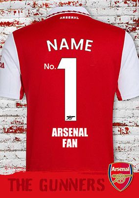 Arsenal No 1 Fan Personalised Birthday card | Funky Pigeon
