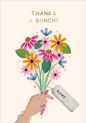 Thanks a Bunch Flowers Personalised Card | Funky Pigeon