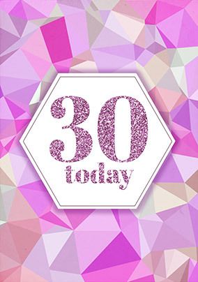 30 Today Purple Birthday Card | Funky Pigeon