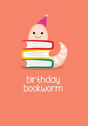 Bookworm Birthday Card | Funky Pigeon