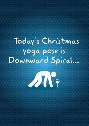 Downward Spiral Christmas Yoga Pose Card | Funky Pigeon