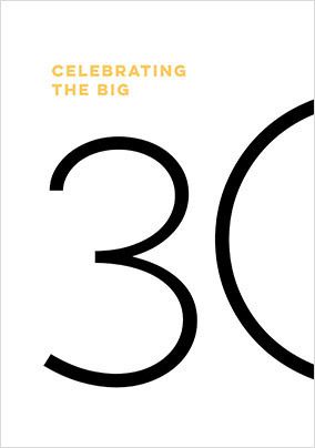 Celebrating the Big 30 Card | Funky Pigeon