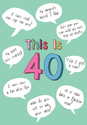 This Is 40 Birthday Card | Funky Pigeon