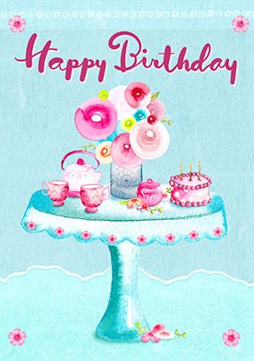Happy Birthday Tea Party Card | Funky Pigeon