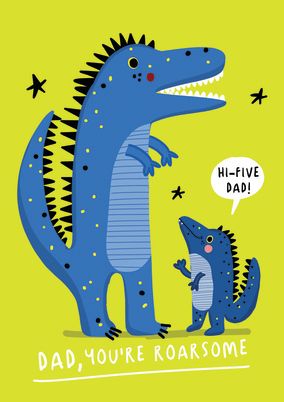 Dad You're Roarsome Cute Father's Day Card | Funky Pigeon