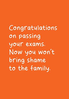 Congrats on Passing Your Exams Congratulations Card | Funky Pigeon