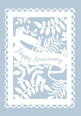 Blue Happy Anniversary card | Funky Pigeon