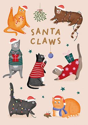 Santa Claws Christmas Card | Funky Pigeon