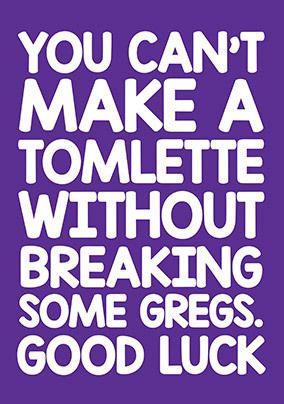 Tomlette Joke Good Luck Card | Funky Pigeon