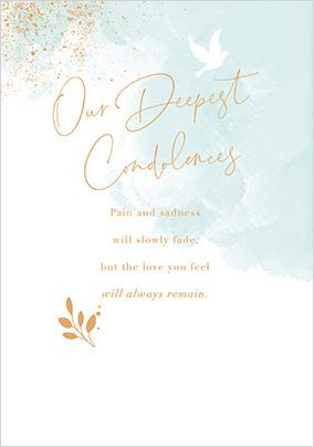 Deepest Condolences Sympathy Card | Funky Pigeon