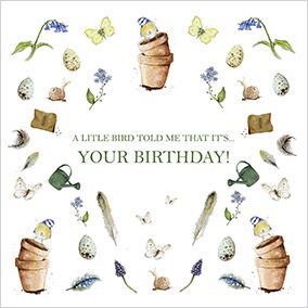 A Little Birdie Told Me Birthday Card | Funky Pigeon