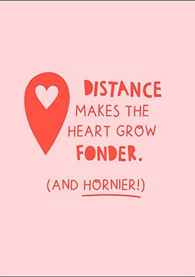Distance Makes the Heart Card | Funky Pigeon
