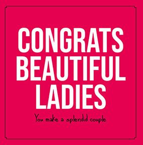 Congrats Beautiful Ladies Wedding Card | Funky Pigeon