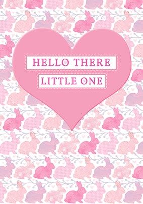 Hello There Little One - Baby Girl Card | Funky Pigeon